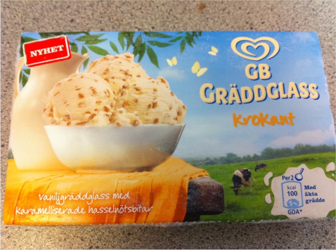 Deffa med pizza: GB Gräddglass Krokant