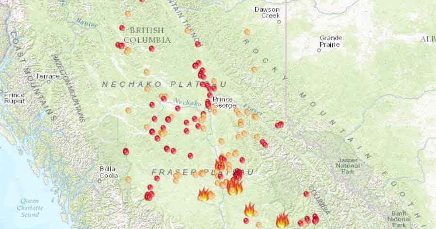 Blog Borg Collective: British Columbia Active Wildfires 2017 Map
