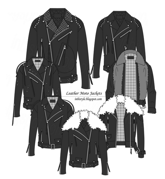 7 Leather Moto Jackets Illustrations Template