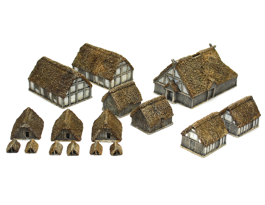 10mm Wargaming: 10mm Dark Age Buildings by Total Battle Miniatures