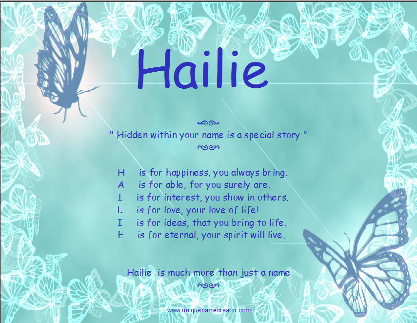 Hailie | Unique Name Creator