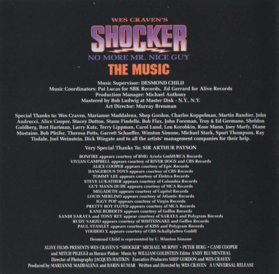 EvenSpot Speaks: 1989, Shocker Soundtrack on Cassette and CD