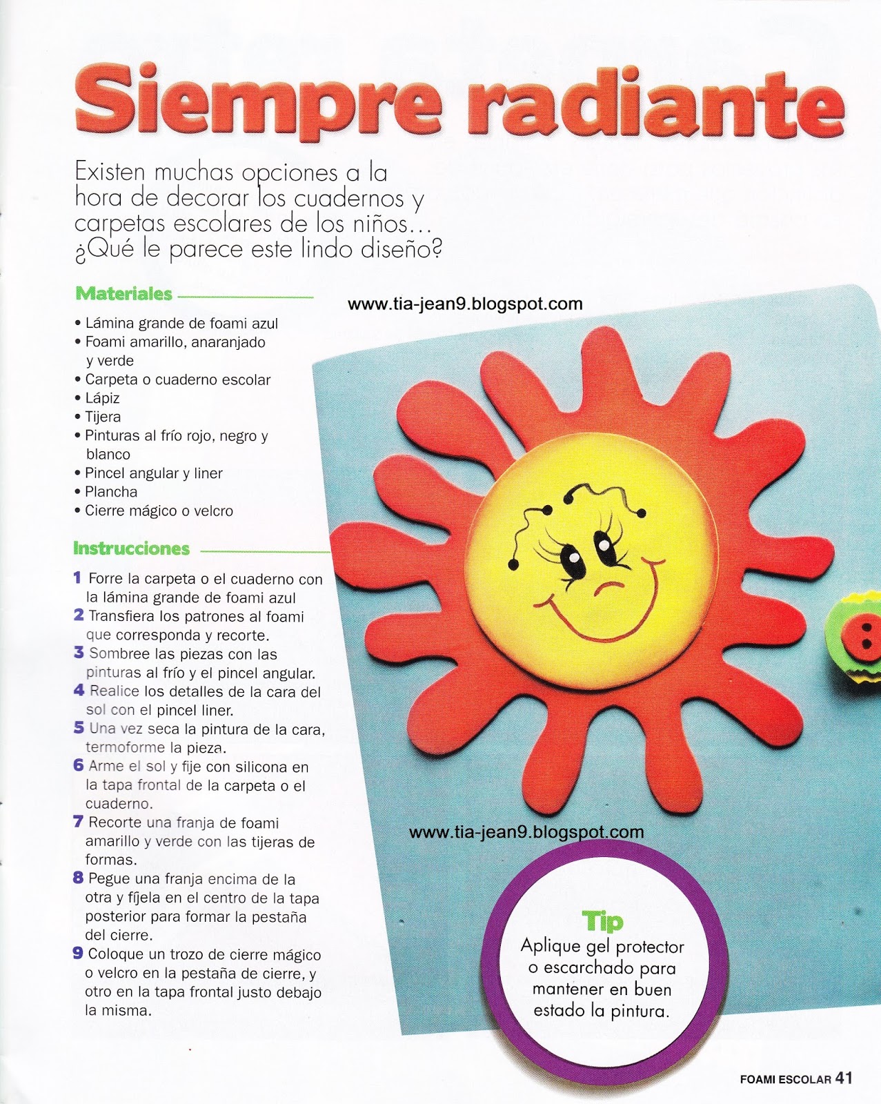 aplique sol en goma eva