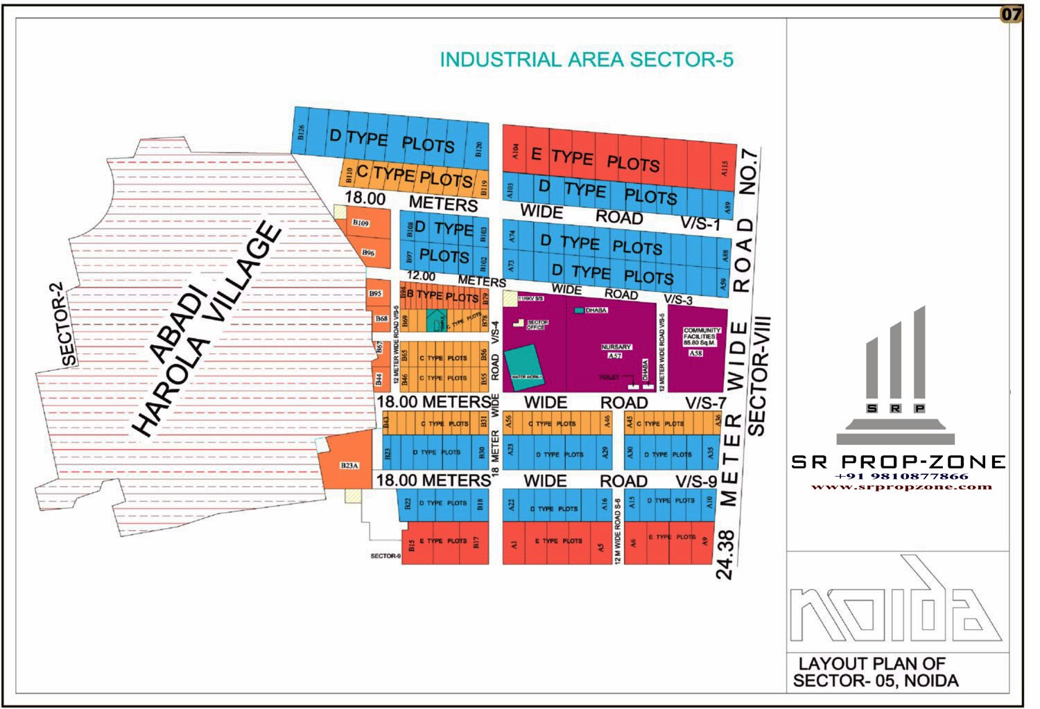 Layout Plan of Noida Sector-5 HD Map