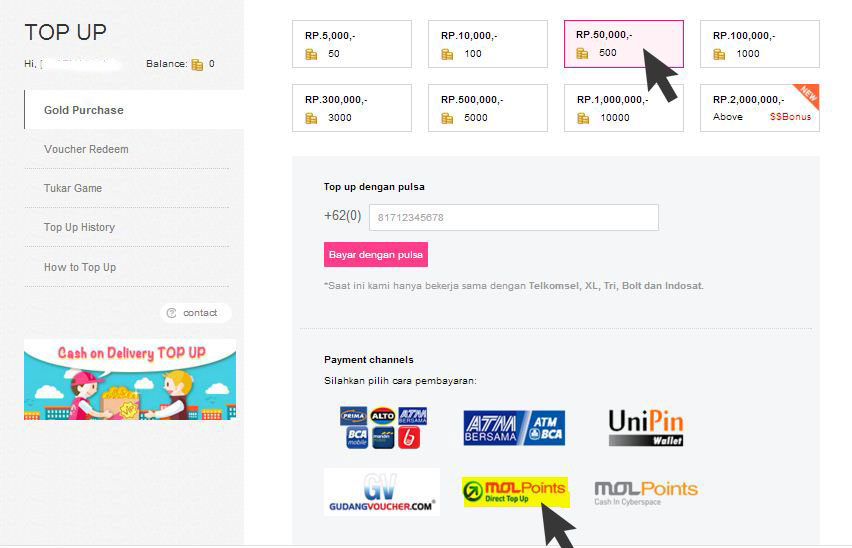 Tutorial Topup via mol point indonesia ~ Kami Senang Itu