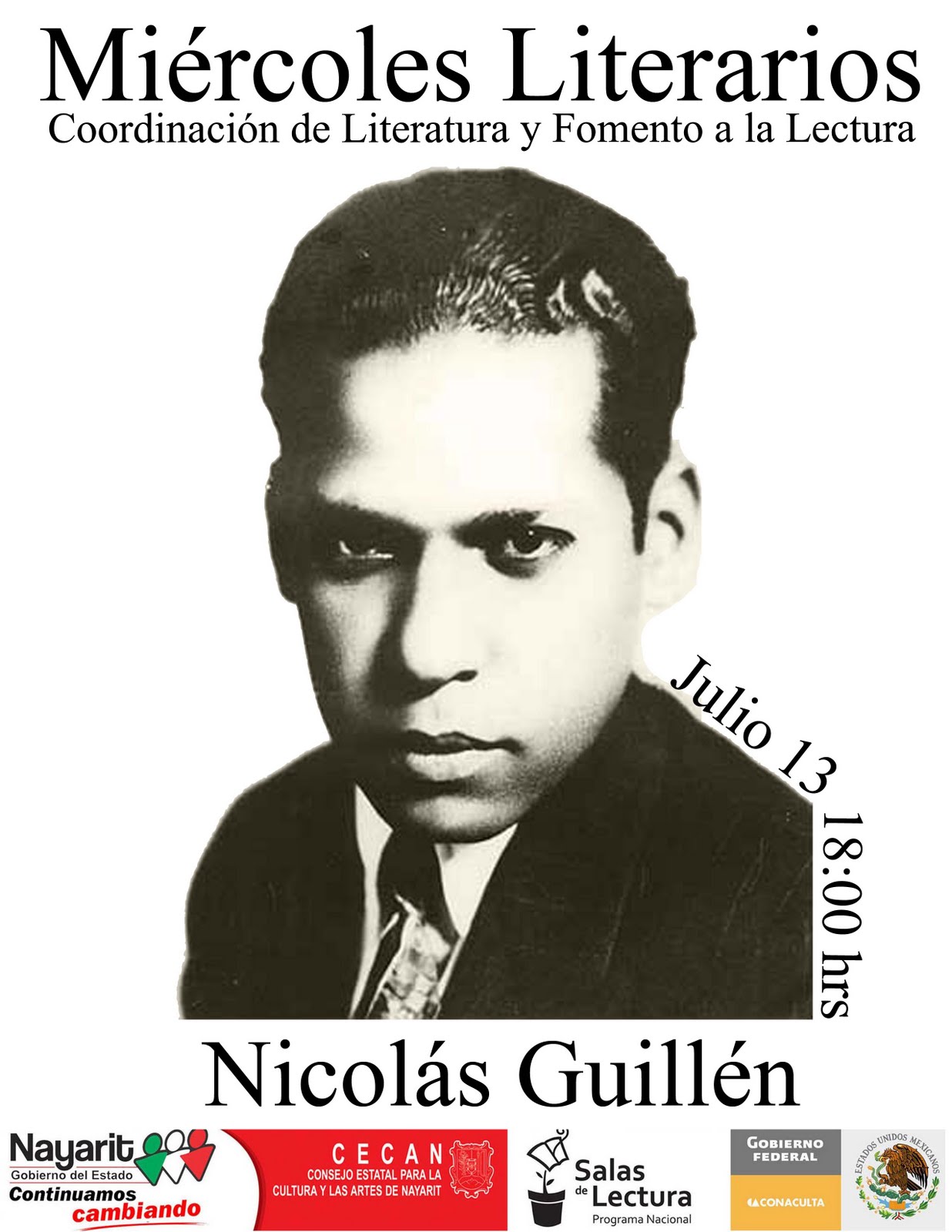 Salas de Lectura Nayarit: Miércoles Literarios: Un café con Nicolás Guillén