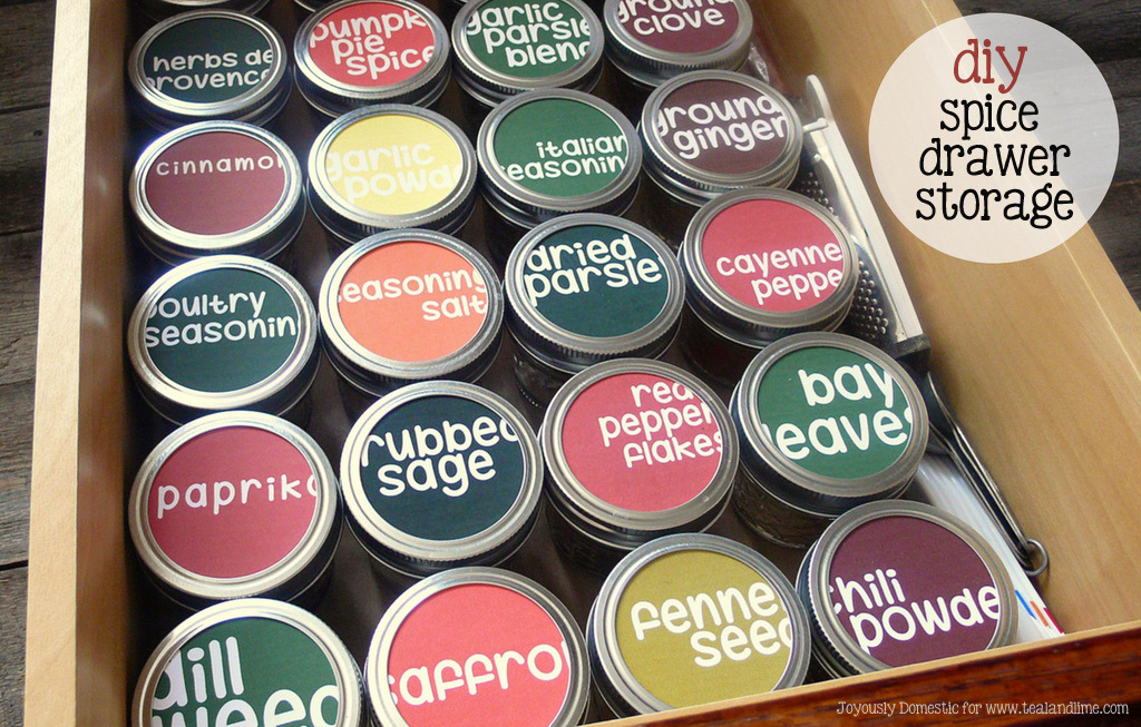 Joyously Domestic: Easy DIY Spice Drawer Storage