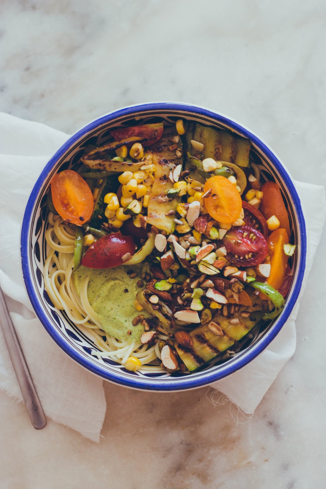 Crazy Green Fruits: Pâtes à la crème de courgette et pistache, légumes ...