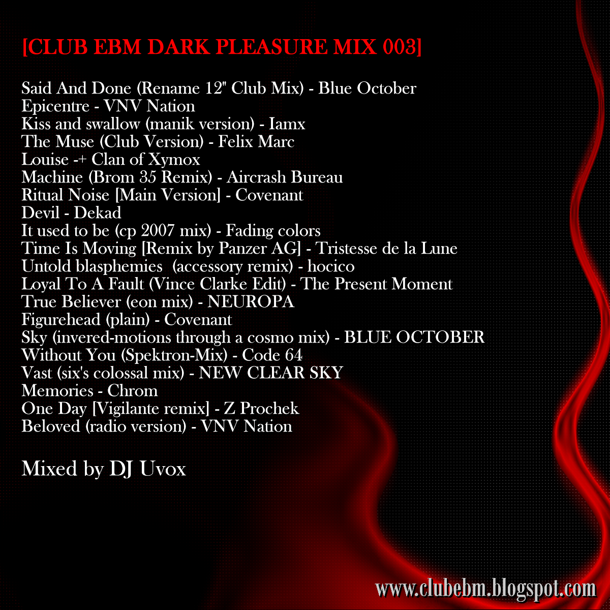 CLUB EBM: CLUB EBM DARK PLEASURE MIX 003