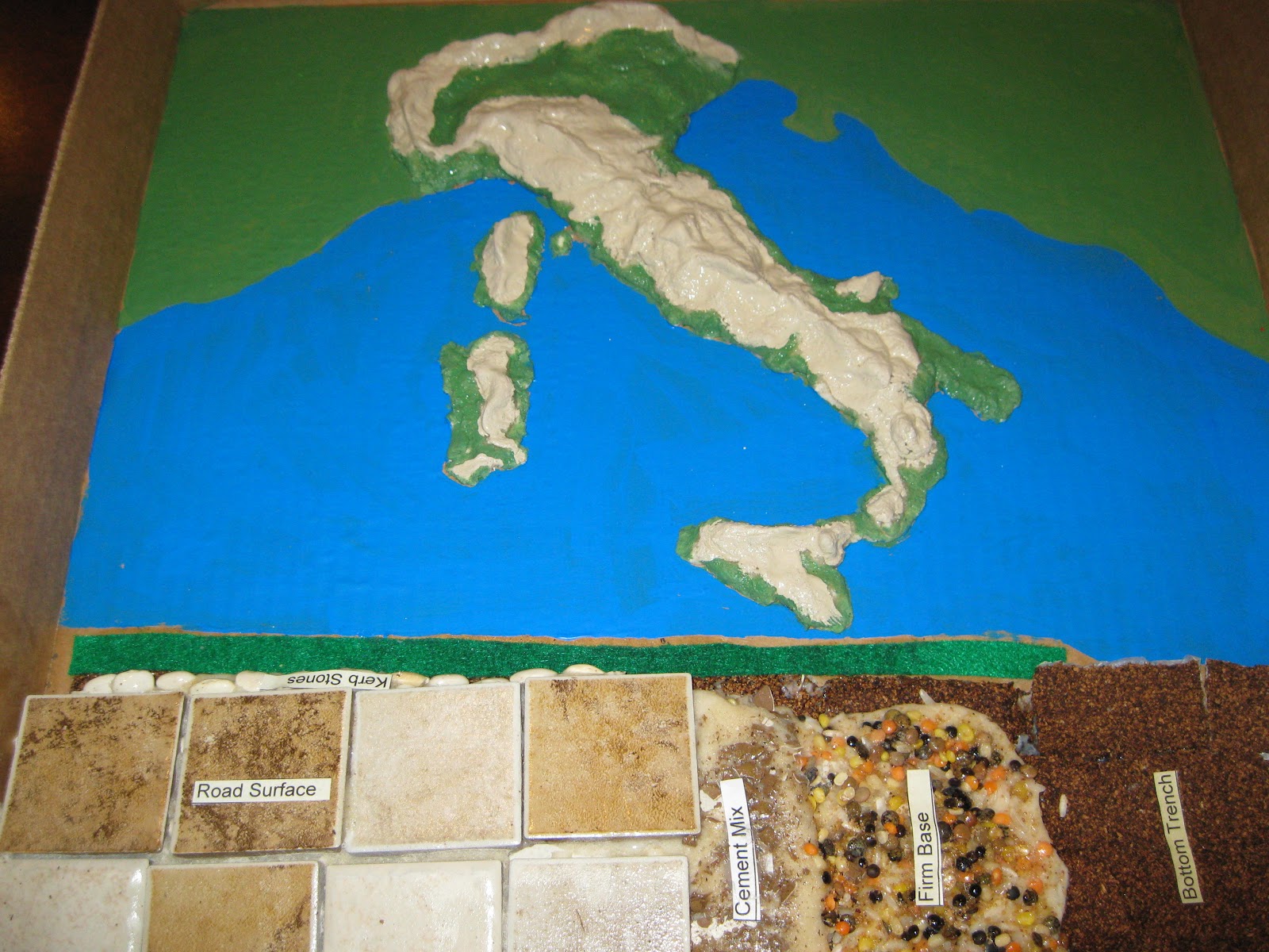 Solagratiamom: Making Roman Roads and Salt Dough Map of Italy - CC Week 6