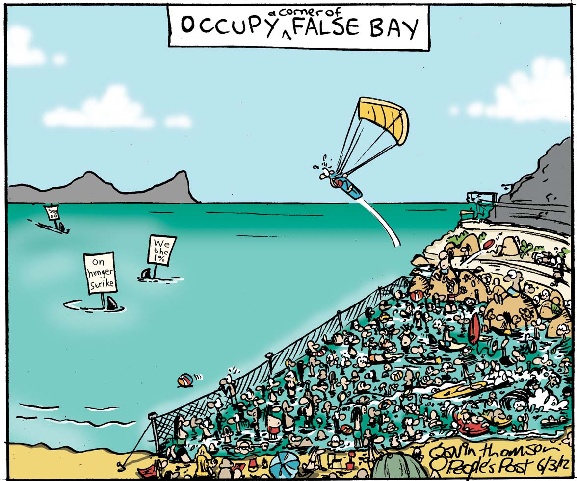 people's post cartoons: occupy false bay