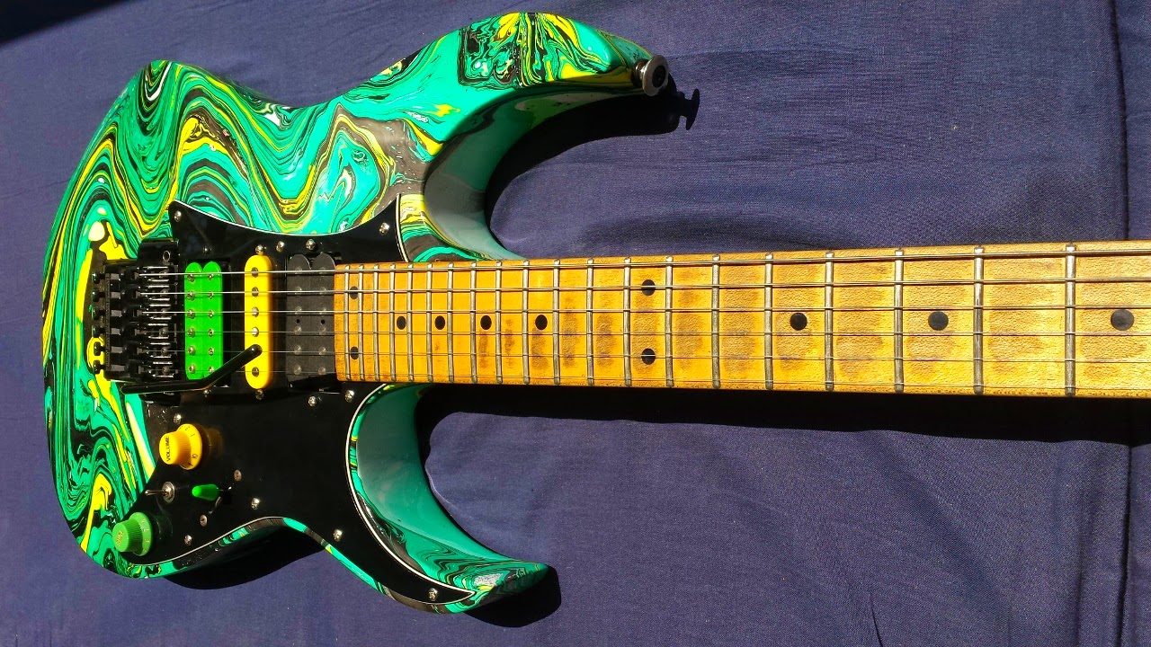 GUITAR-SWIRL: IBANEZ RG550 1991 - Swirl (verde, nero, giallo)