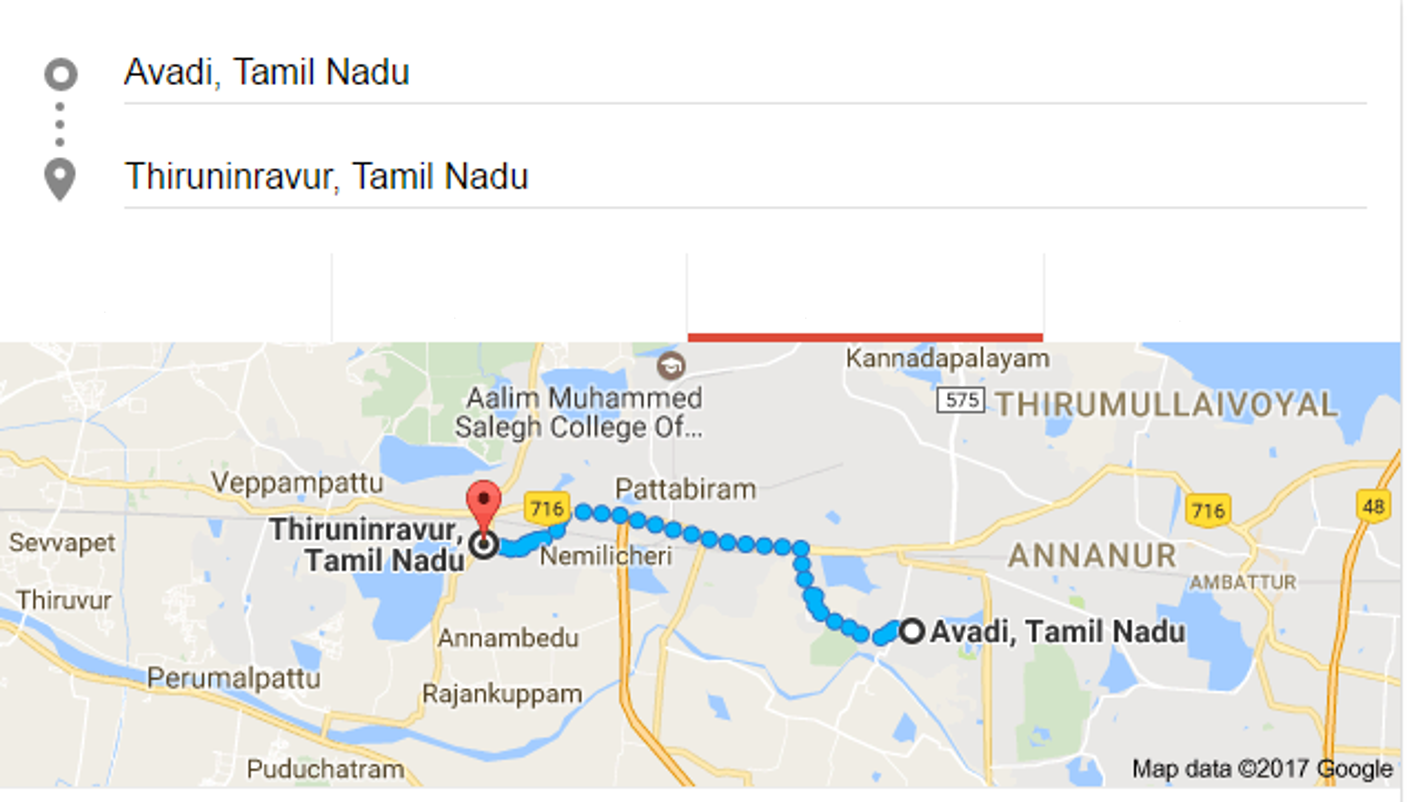 Share Auto Routes – Chennai - Avadi to Thiruninravur - Share Auto