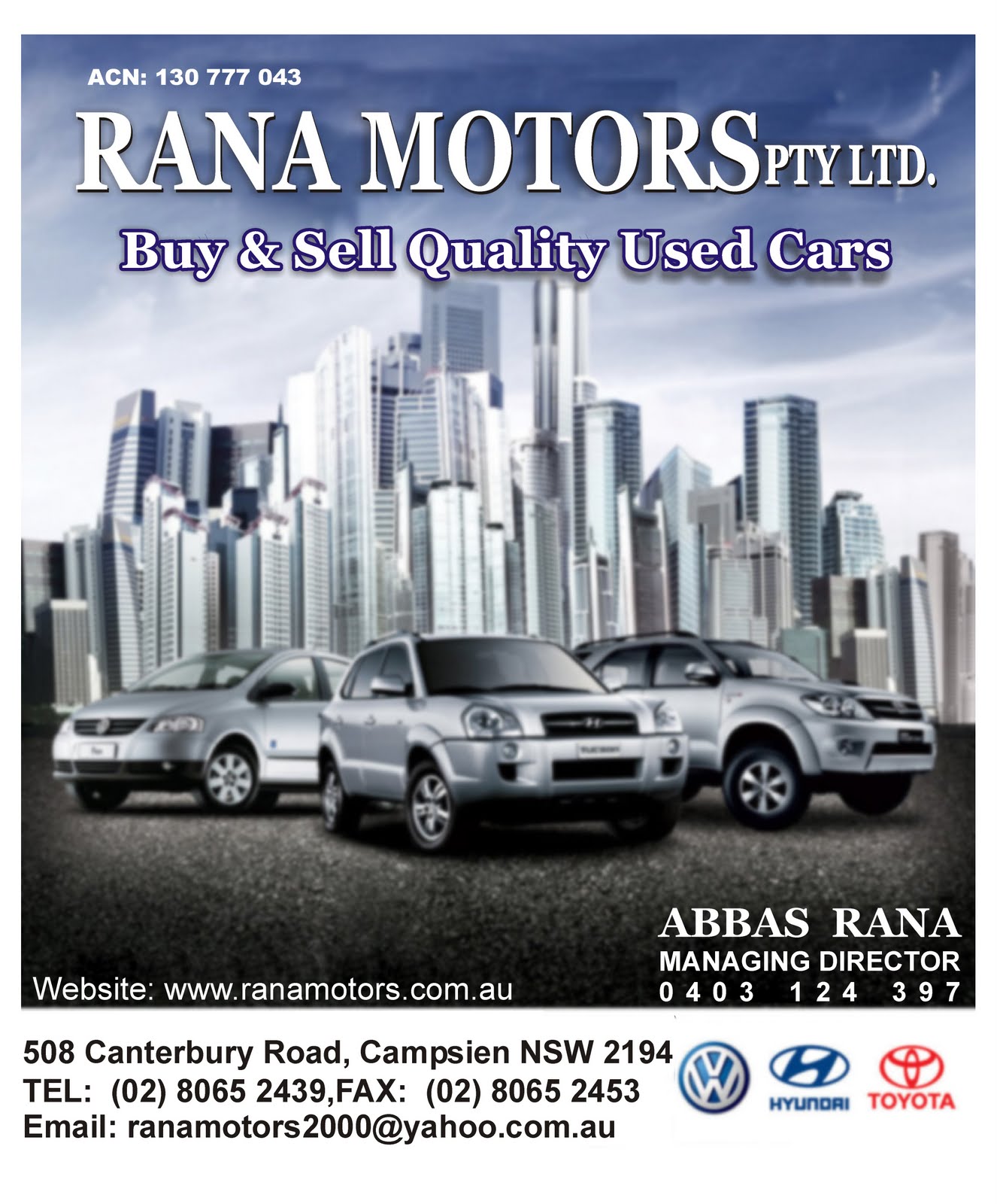 Print Web Design: Rana Motors Ads