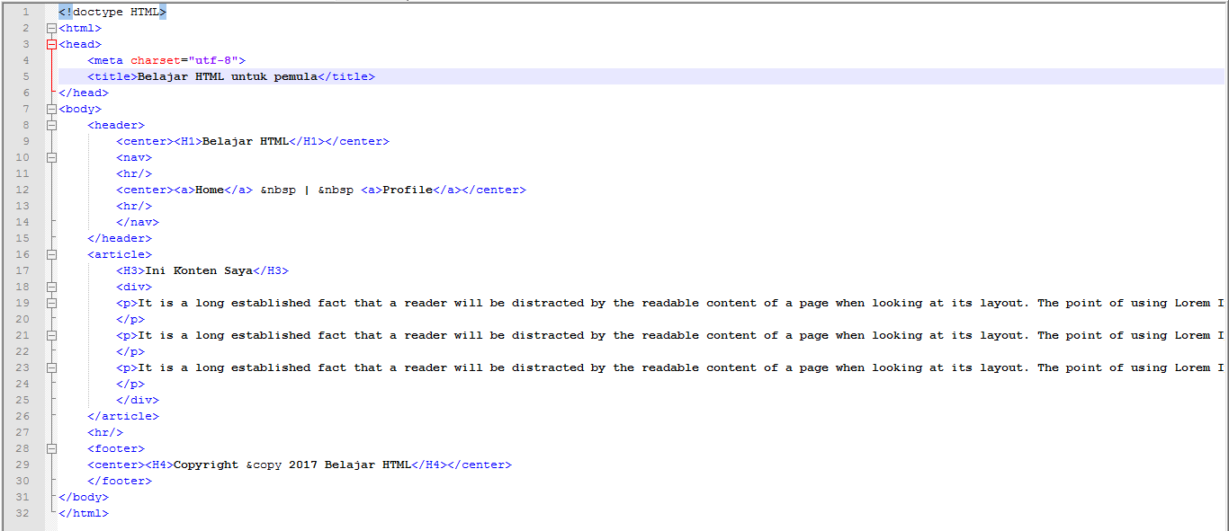 Belajar Membuat Konten Kolom dari HTML Untuk Pemula Tanpa CSS Part 1 ...
