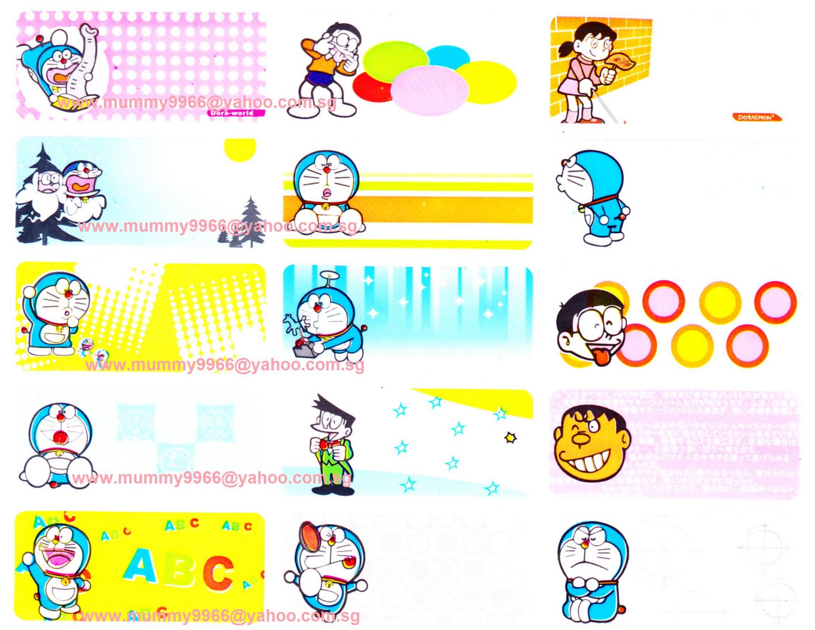 Name Sticker Mall 30x13mm: Waterproof Name Sticker 30x13mm W03--Doraemon