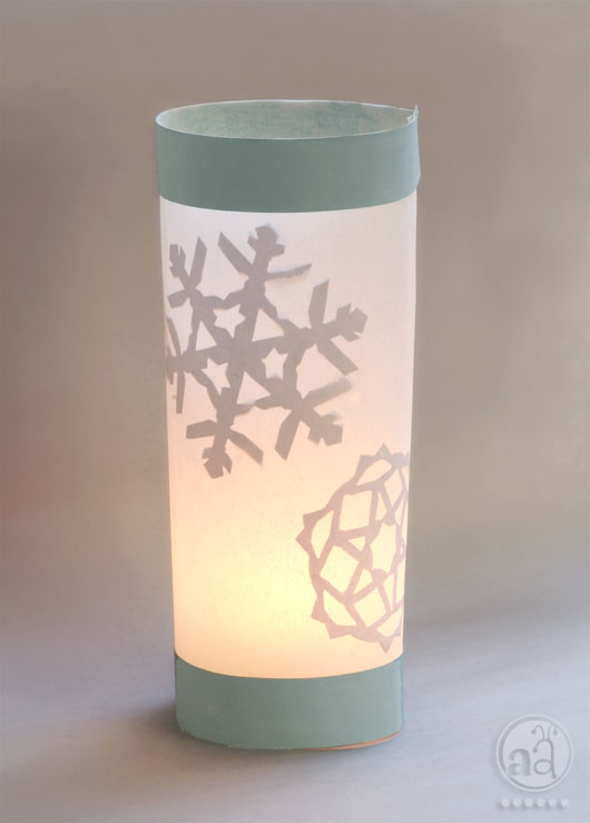 craft tutorial : glowing tea-light holder with paper snowflakes | artsy ...