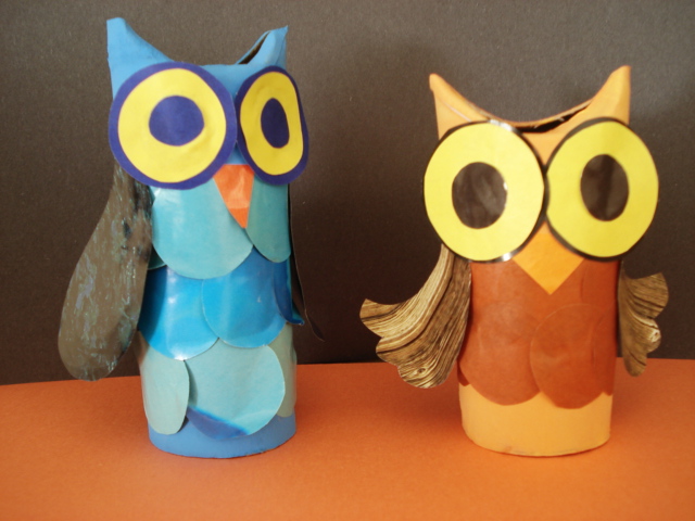 a faithful attempt: Owls from Cardboard Tubes
