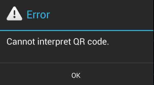 Cannot Interpret QR Code
