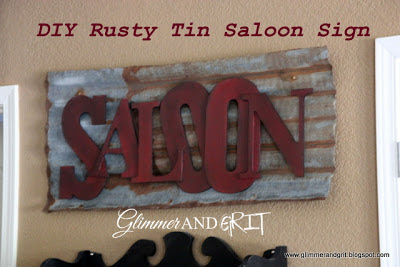 Glimmer And Grit: DIY Rusty Metal Saloon Sign