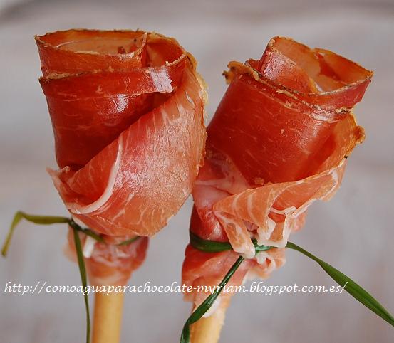 COMO AGUA PARA CHOCOLATE: ROSAS DE JAMÓN.