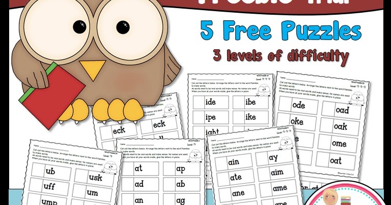 Free Word Puzzles using Onset and Rime | Teacher's Take-Out