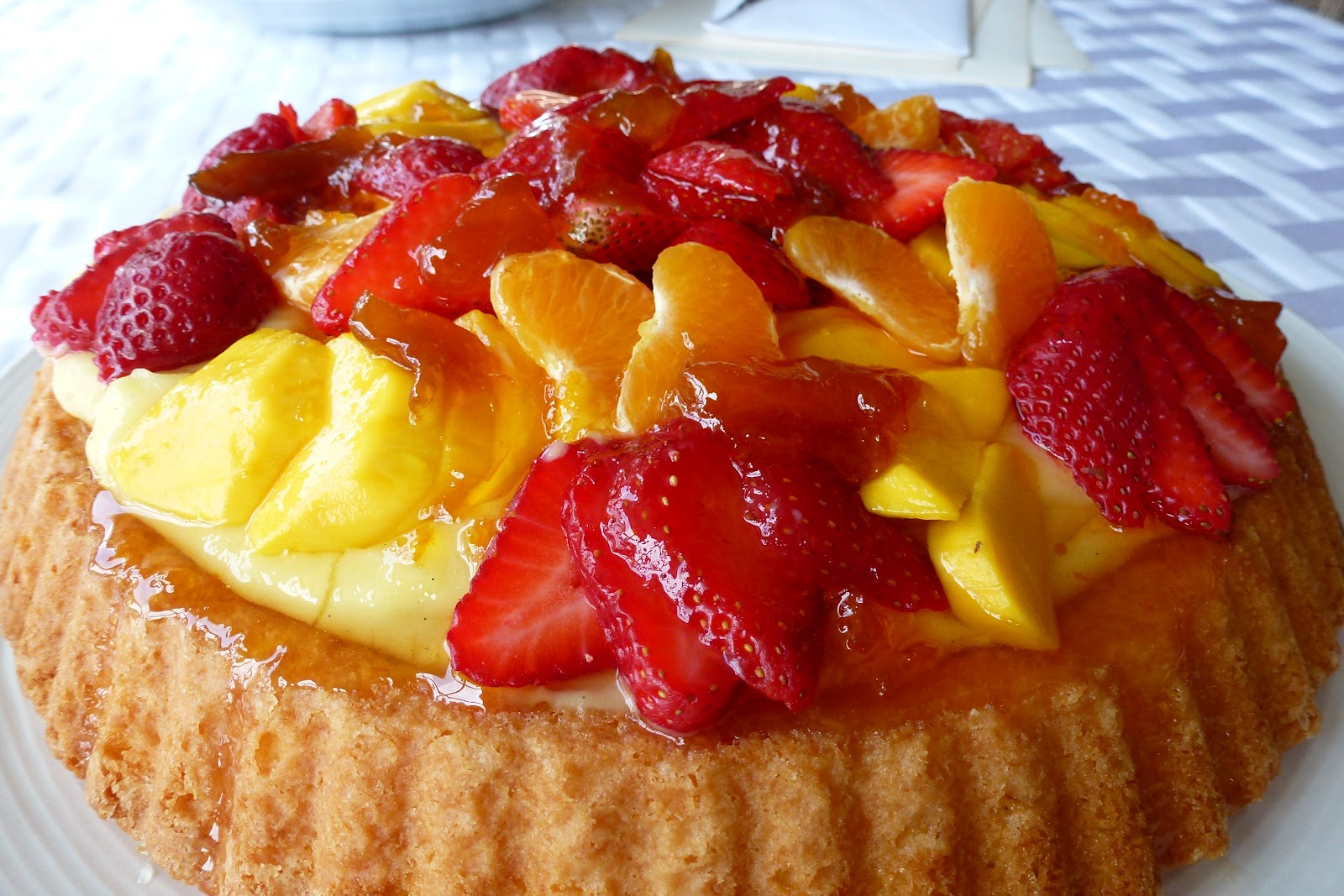 Annas Table Mango Strawberry Fruit Flan With Crème Pâtissière Filling