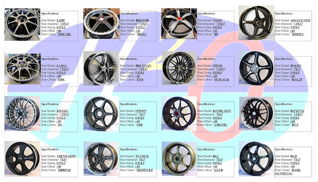 Tyre and Rims (H2O One Stop Sdn. Bhd.): 17 Inch Rims With Sizing ...