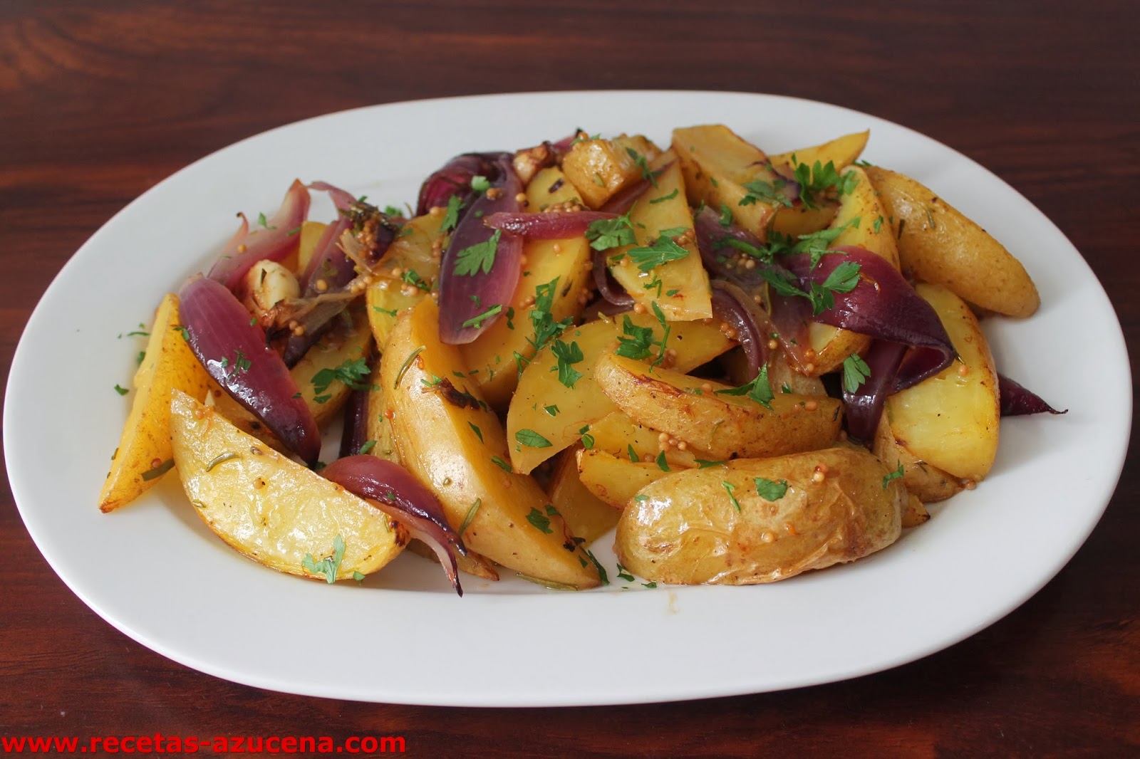 Mis Recetas: Patatas al azafrán con mostaza.