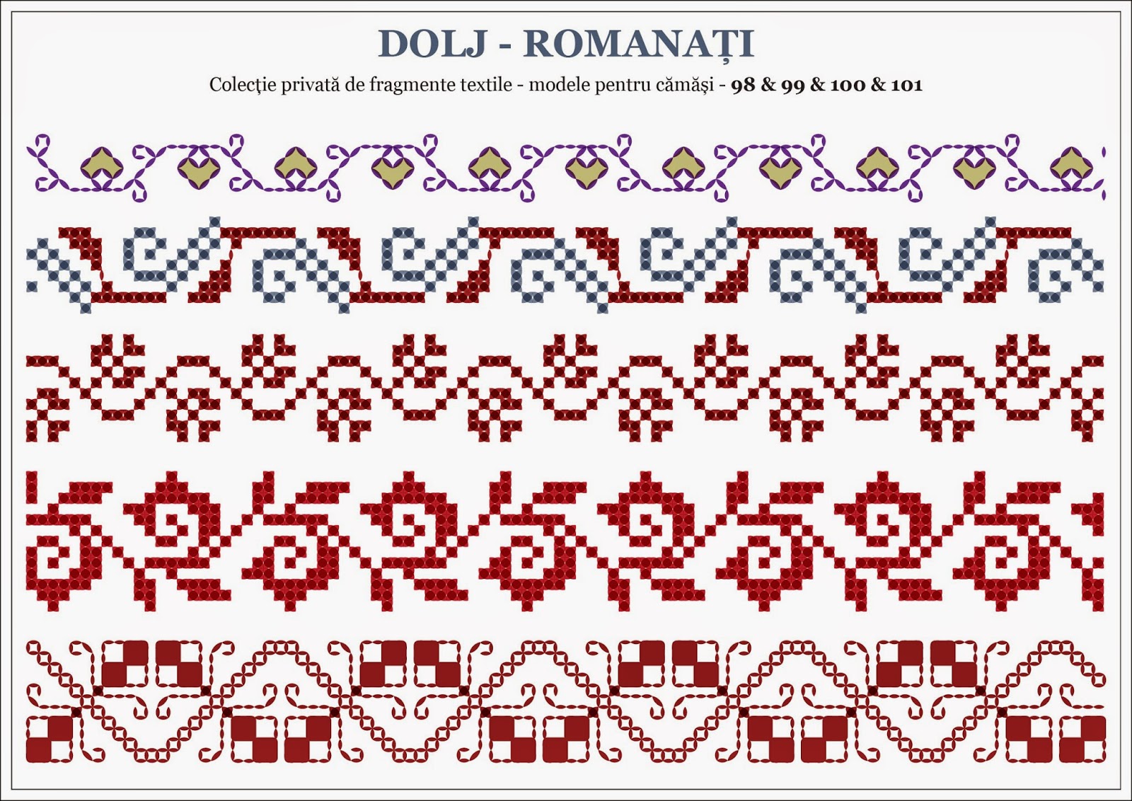 Semne Cusute: Romanian traditional motifs - OLTENIA: Dolj-Romanati