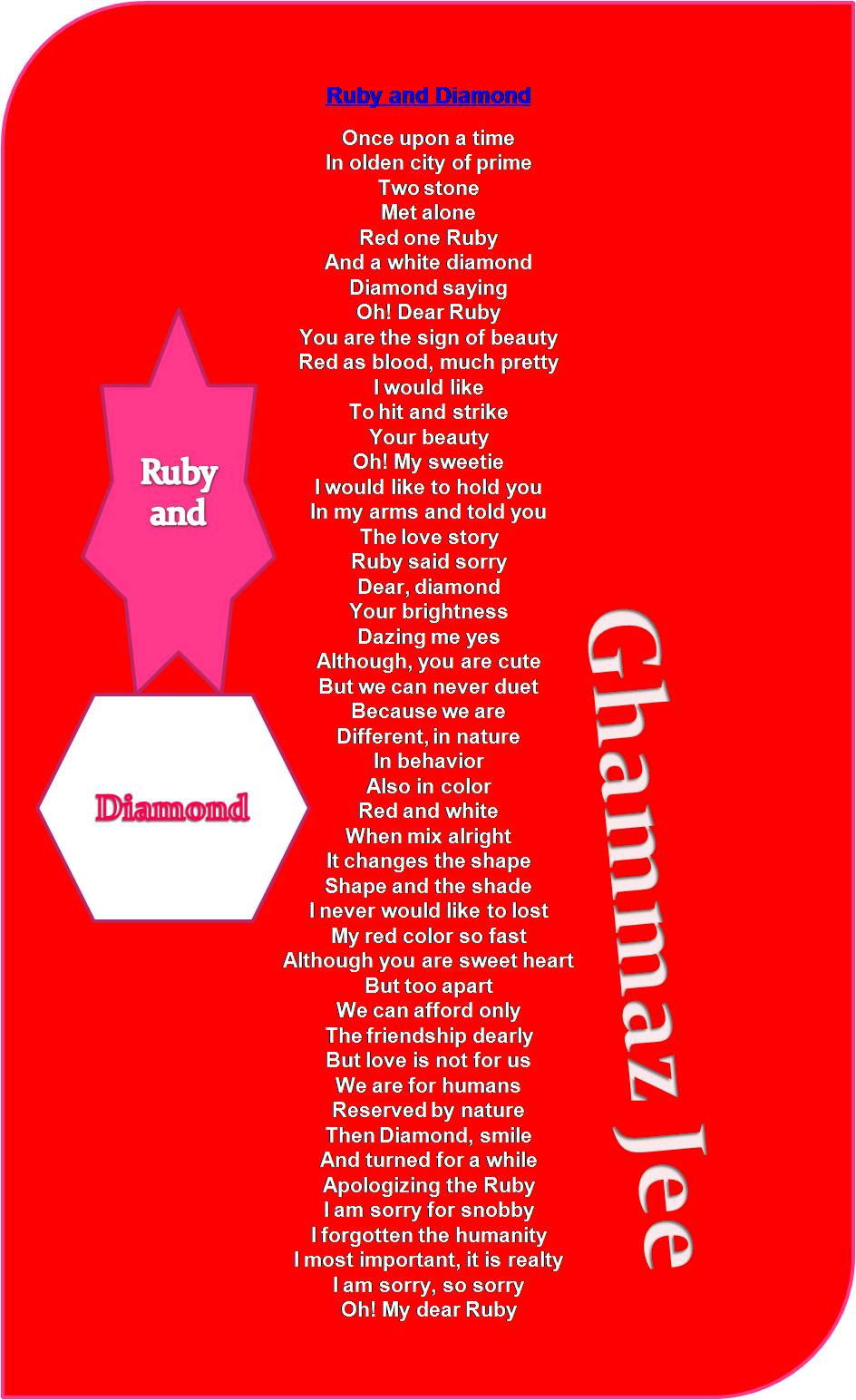 Beautylove and Poetry: Ruby and Diamond (Poem)