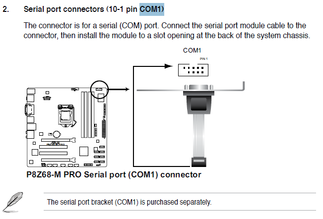 Life of SP ~: [teQ] The Serial port pinout of ASUS motherboard