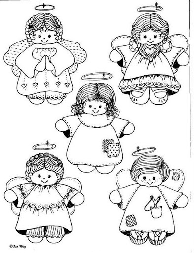 Dibujos y Plantillas para imprimir: Dibujos de angelitos para imprimir 08