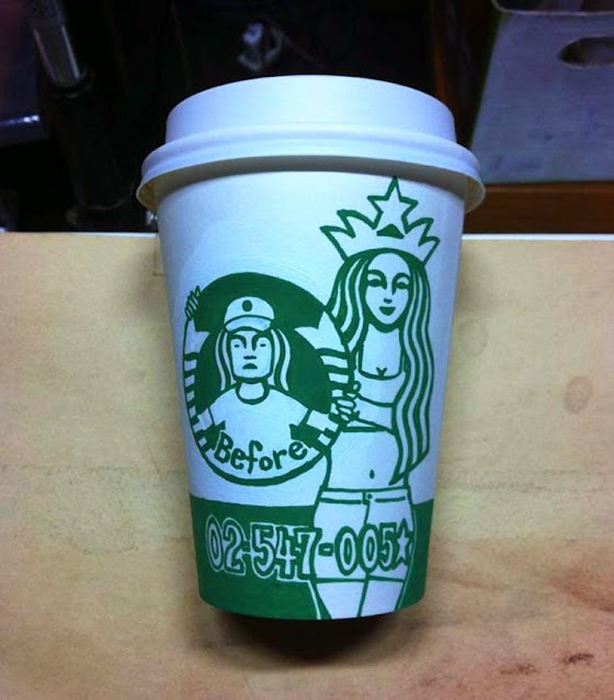 25 Ilustrasi Aksi Bersahaja Maskot Starbucks Apabila Keluar Dari Kepompong