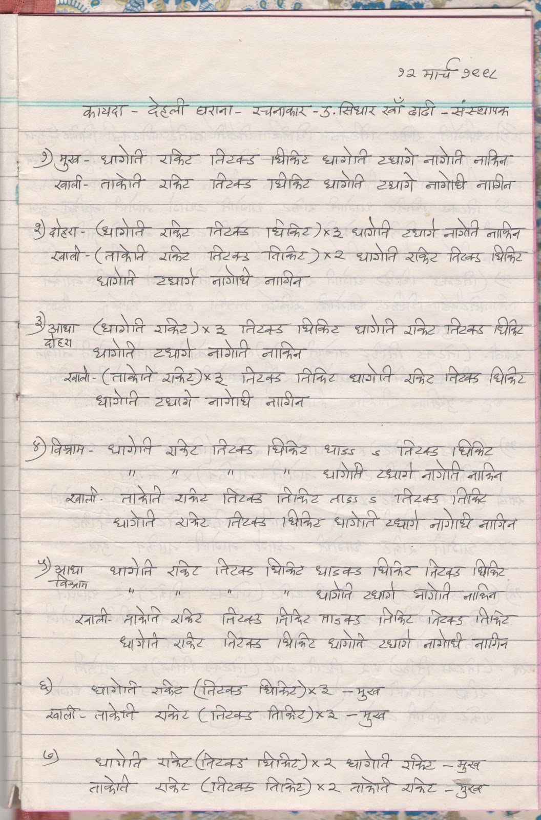My World of Tabla: Few thoughts on Kaida