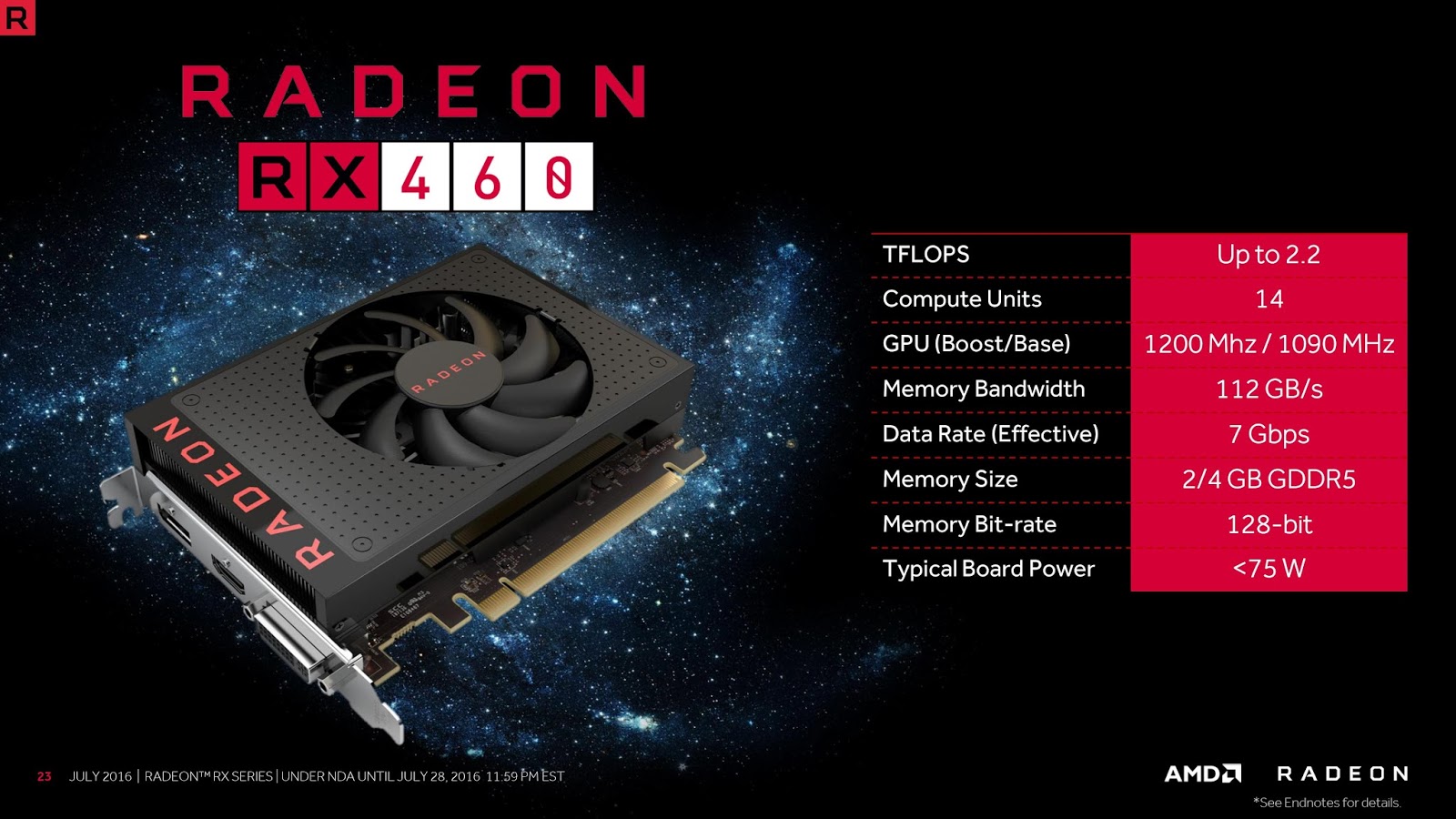 라데온 RX 460 벤치 공개