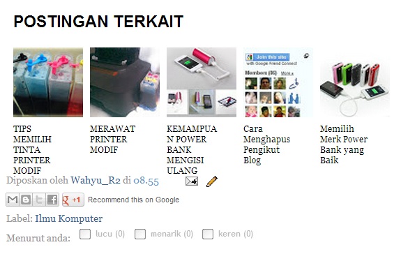 MEMBUAT POSTINGAN TERKAIT PADA BLOG - Pengetahuan Untuk Semua