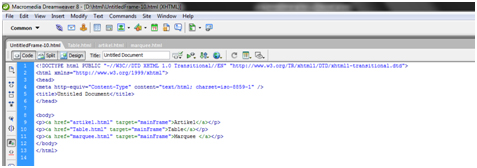 Guten tag: Contoh Penggunaan Frame pada Dreamweaver