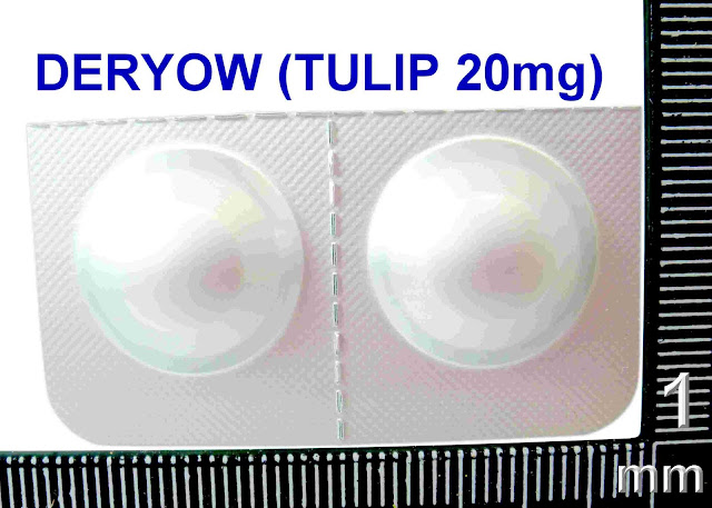 德佑藥局藥袋資訊暨藥品外觀分享: BA25337100TULIP 20mg F.C.TAB.〝台灣諾華〞ATORVASTATIN Ca ...