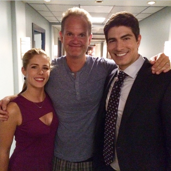Brandon Routh, Emily Bett Rickards Smile for 'Arrow'