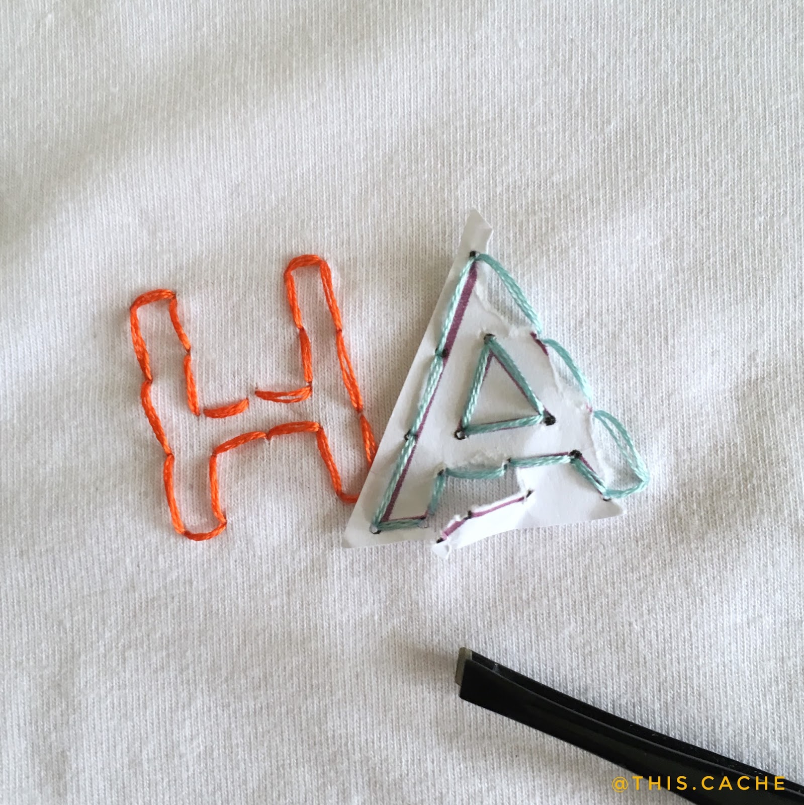 DIY Alphabet Embroidery (Free Stencil)