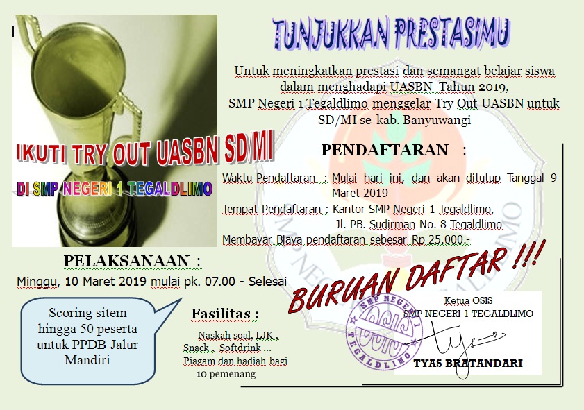 MAHABATAKA.BLOGSPOT.COM: LOGO DAN STEMPEL OSIS SMP NEGERI 1 TEGALDLIMO