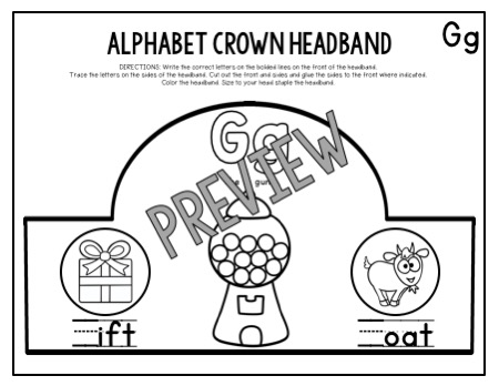 Emily Jane Creates: CROWN HEADBANDS-Alphabet, Blends, Digraphs, Magic e ...