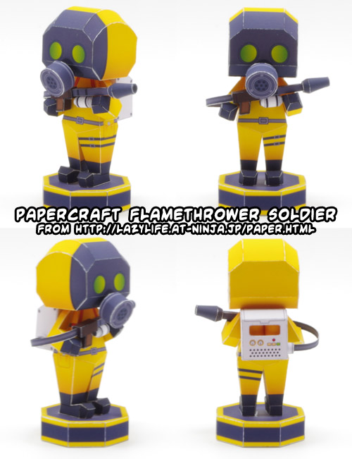 Ninjatoes' papercraft weblog: Papercraft flamethrower soldier