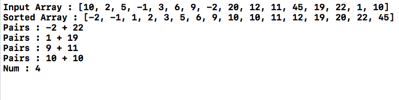 Number Of Sum Pairs In An Array Using Swift Ios Coding Challenge