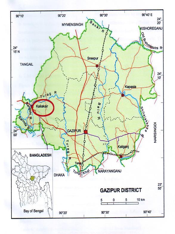 Gazipur District: Map Gazipur District