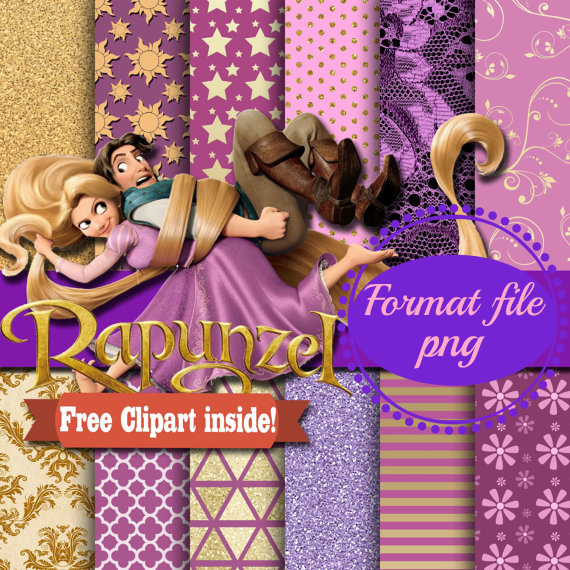 Rapunzel Amazing Digital Paper - EMBROIDERY AND DIGITAL FILES