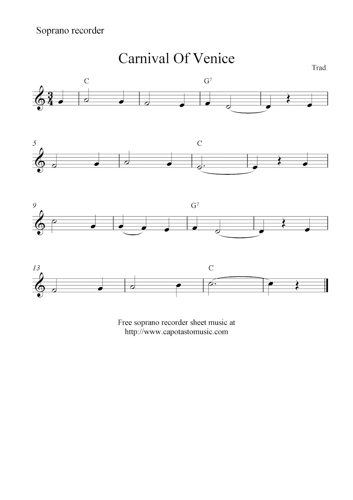 Piano-tastets: "Carnaval de venècia" partitura