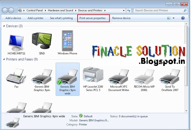 Passbook Printer Setting For DOP Finacle