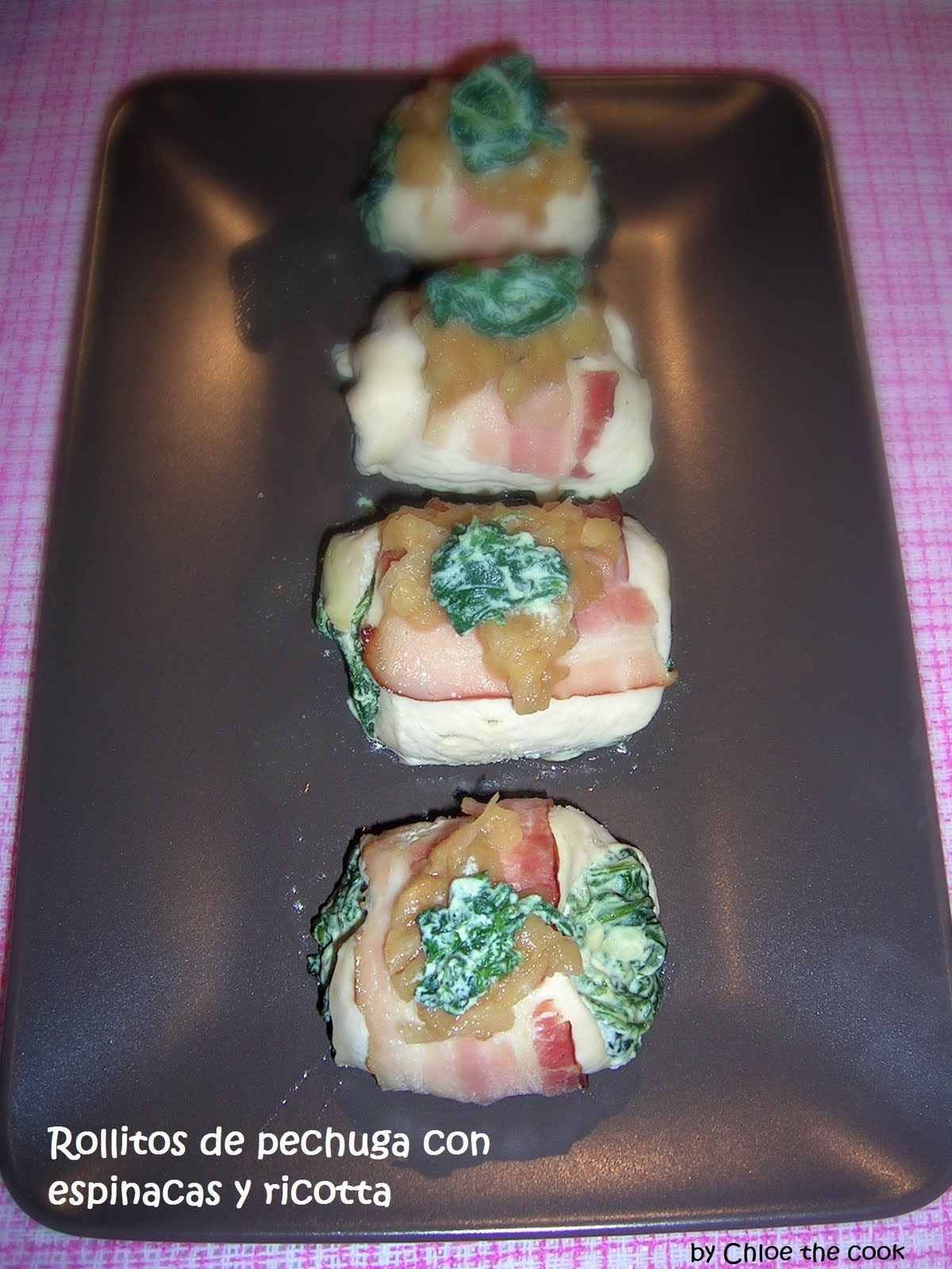 Chloe the cook: Rollitos de pechuga con espinacas y ricotta